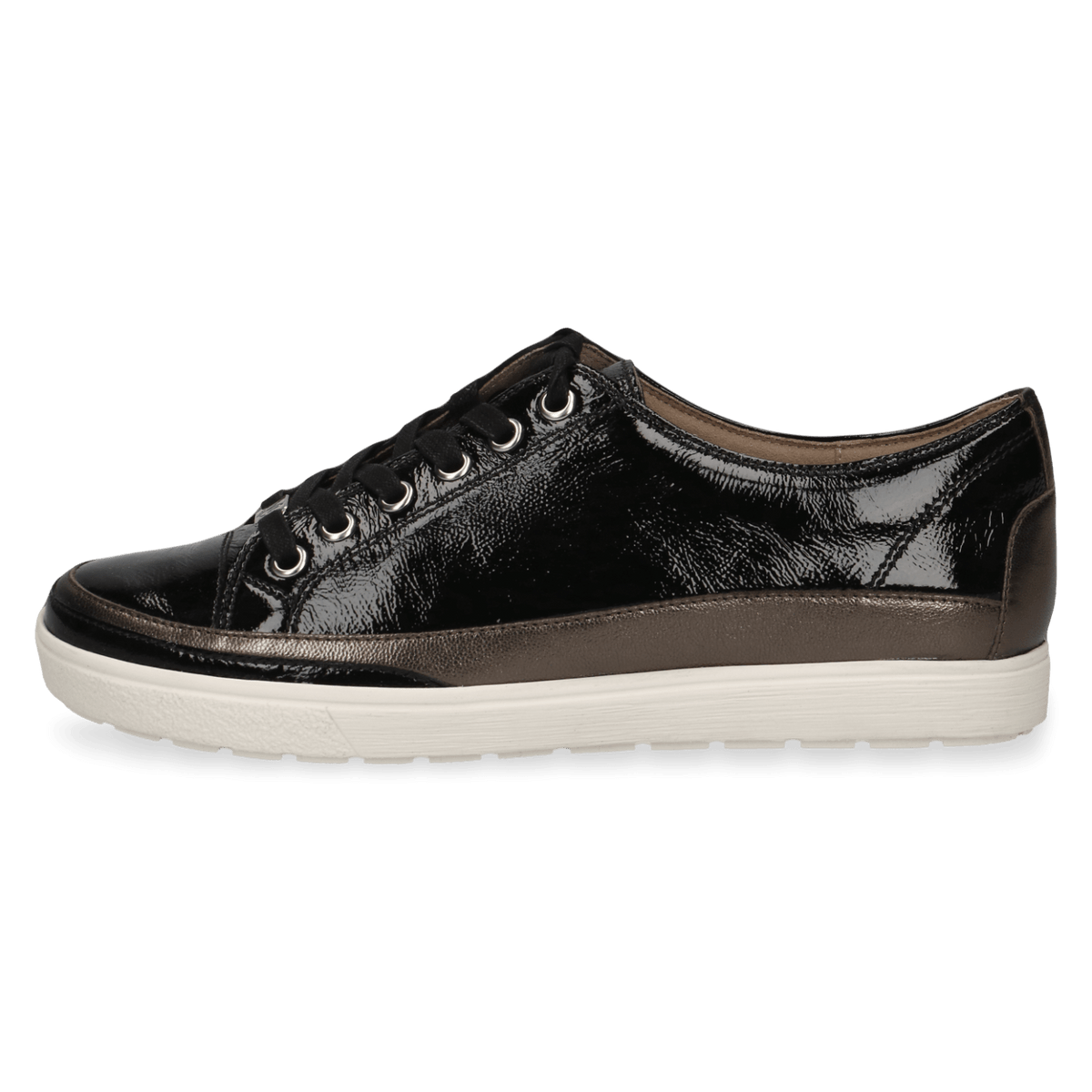 Caprice Leather Lace Up Pump Style Trainer With Contrasting Trim