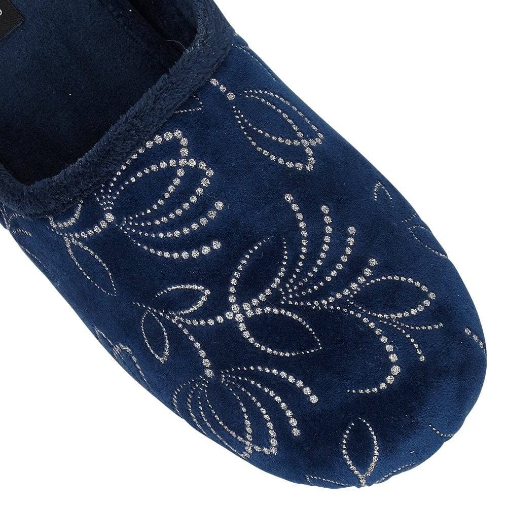 Elizabeth Metallic Embossed Design Mule Slipper