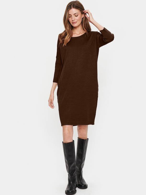Saint Tropez Mila Fine Knit 3/4 Sleeve Jumper Dress | Boutique on the Green